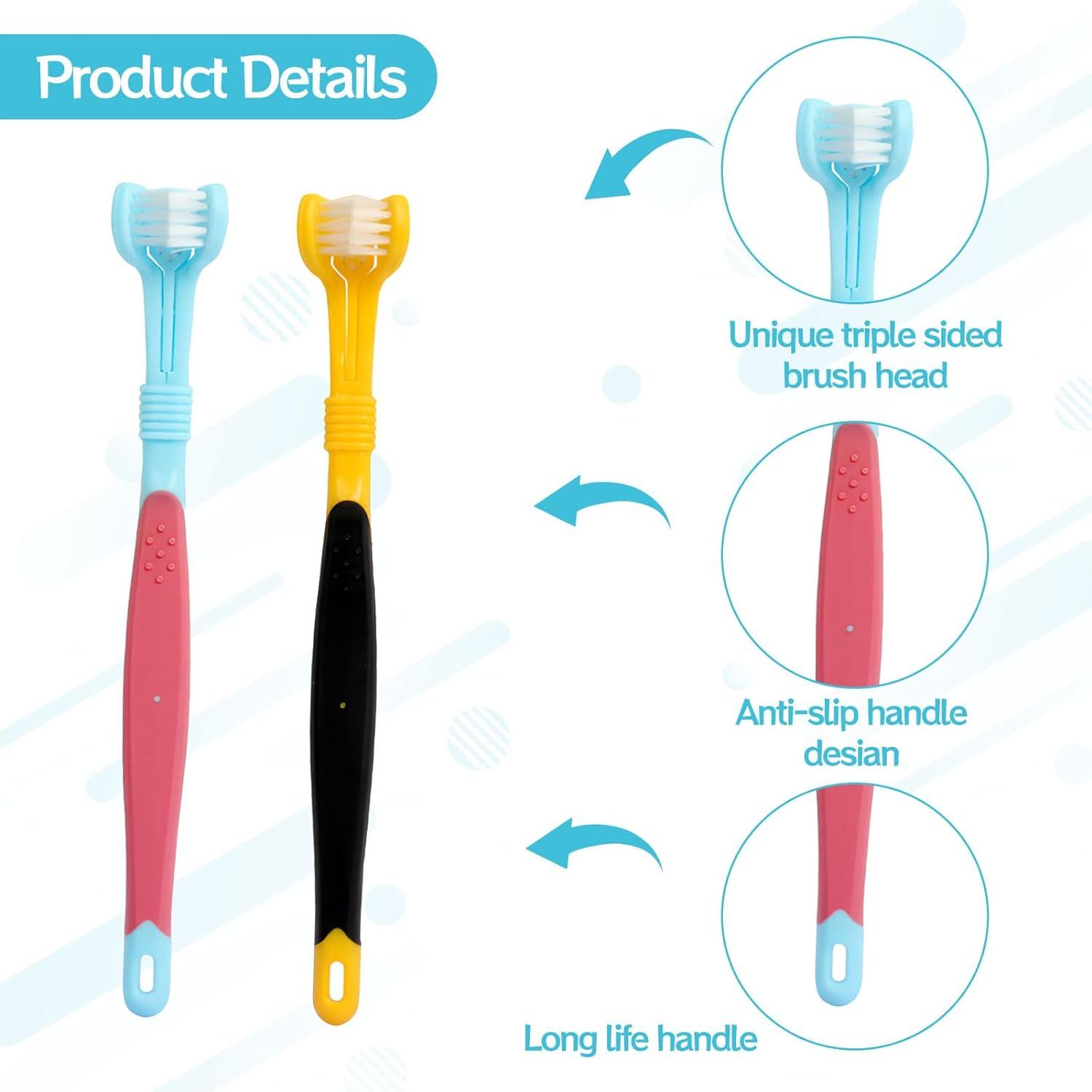 Autism Toothbrush 2 PCS - 3 Sided Sensory Toothbrush for Kids & Adults ...