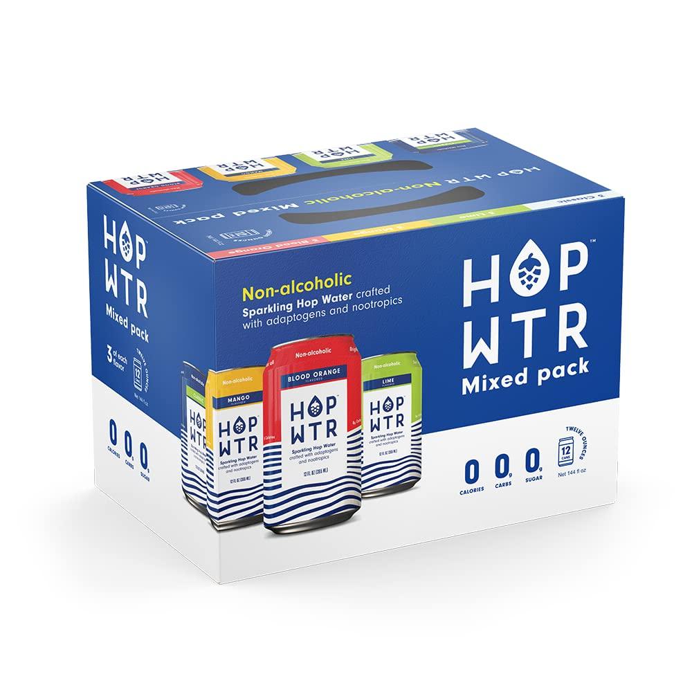 HOP WTR Sparkling Hop Water Variety Pack (12 Pack) - NA Beer ...