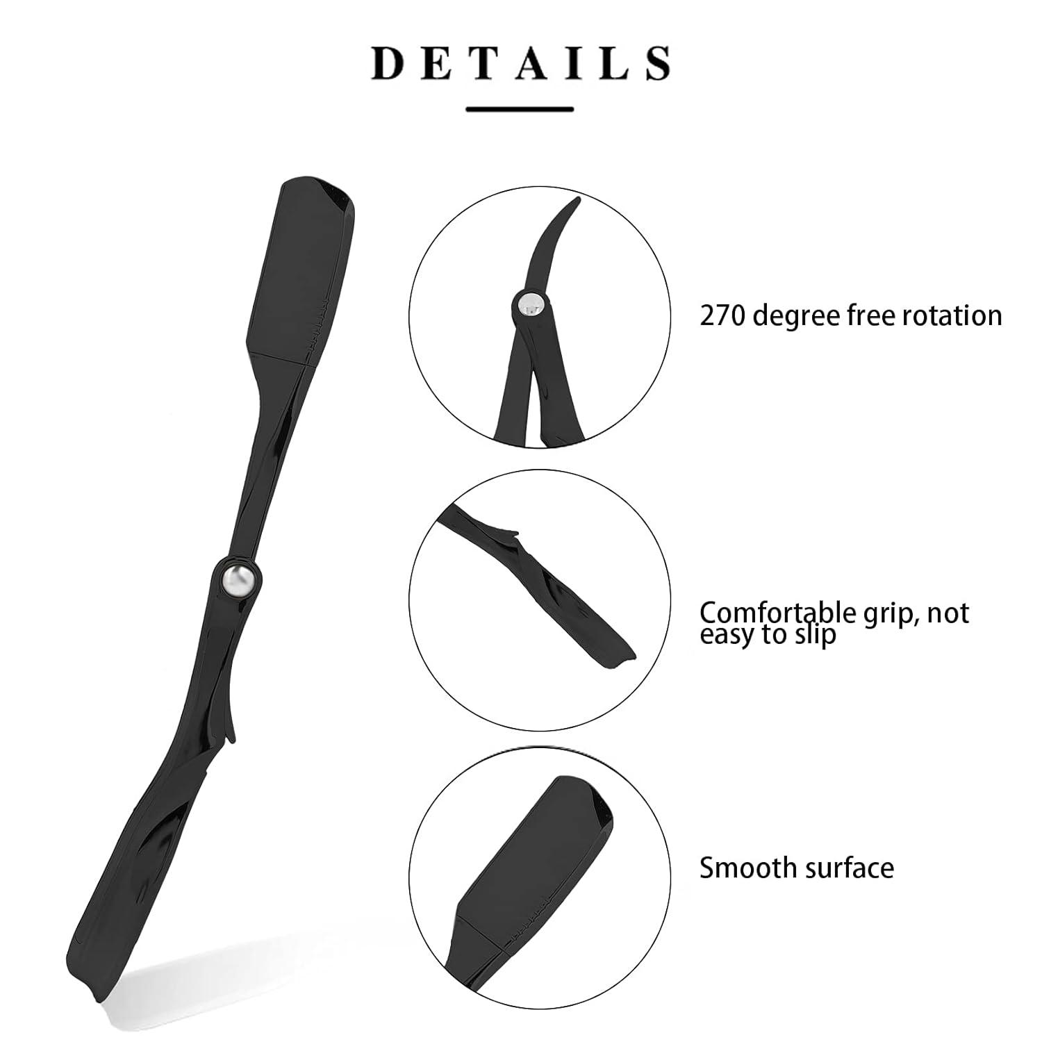 Professional Galvanizing Black Razor for Men - Straight Edge Manual ...