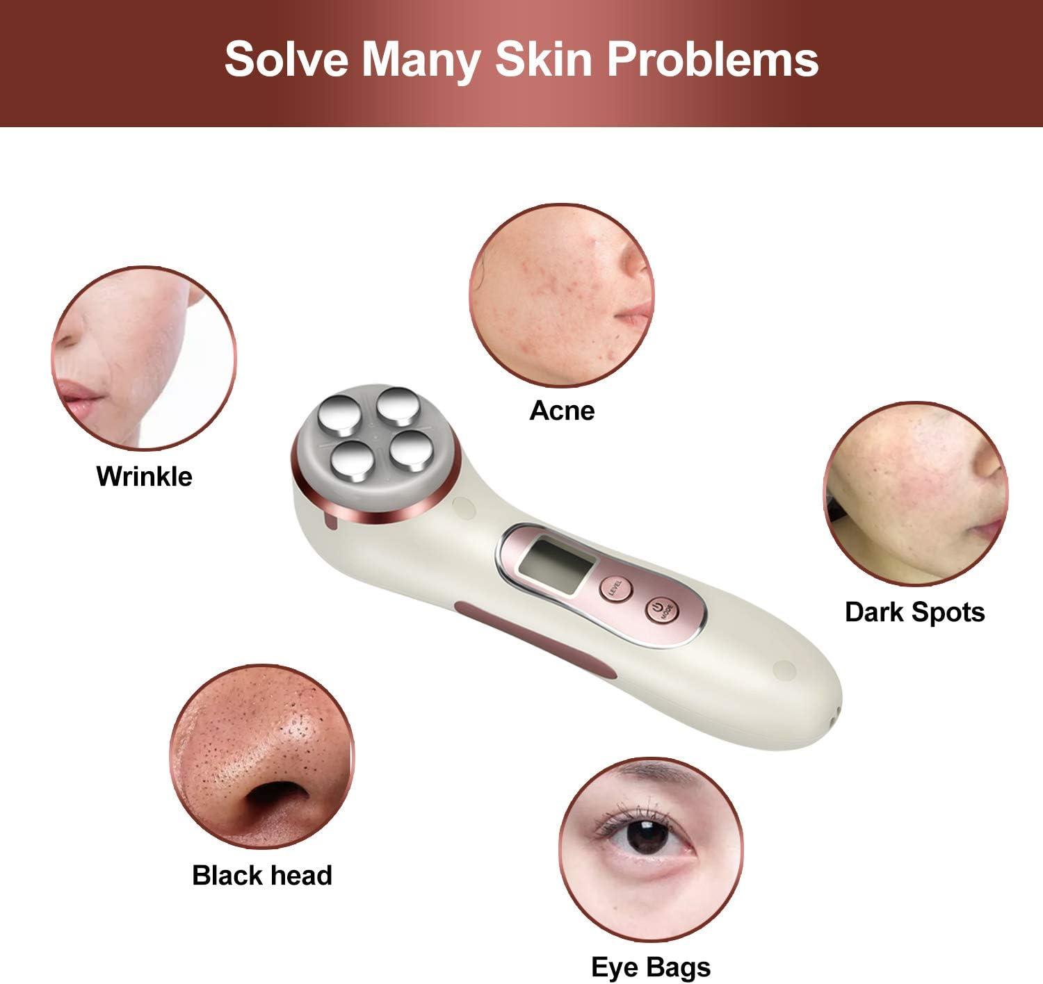 5 in 1 High Frequency Facial Machine | Rechargeable Microcurrent Wand ...