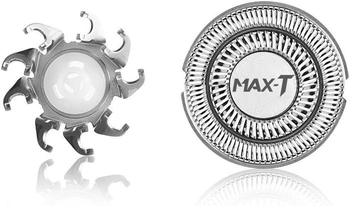 MAX-T Electric Shaver Replacement Heads - Silver Shaving Heads for MAX ...