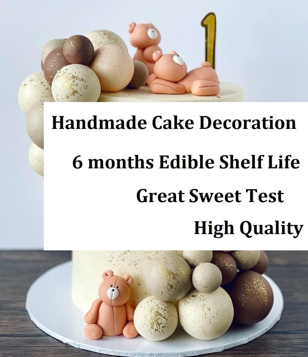 SugArt Teddy Bear Brown Cake Topper Party Decoration Fondant Fabulous ...