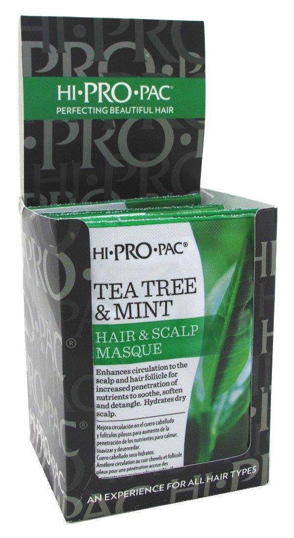 Hi-Pro-Pac Tea Tree & Mint Hair Mask Packets - 12 Pieces (1.75 oz/51ml ...