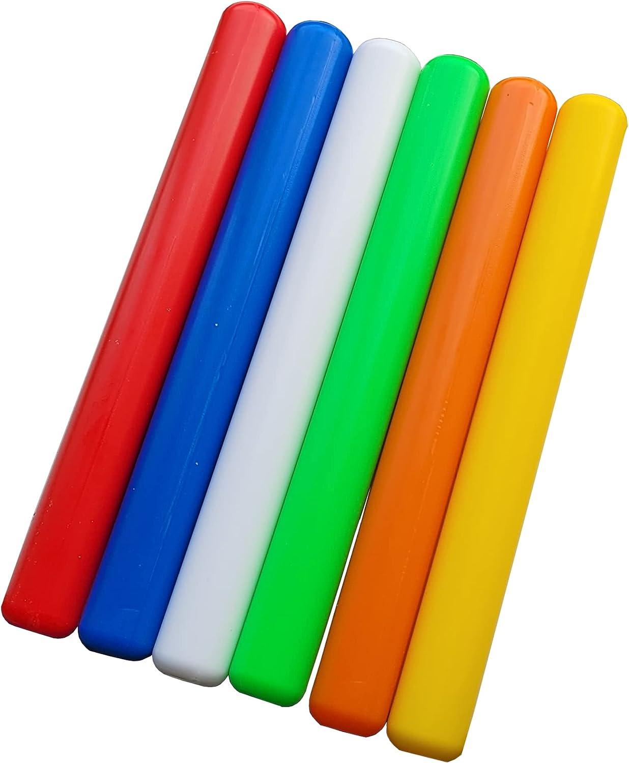 PRISP Set of 6 Relay Batons - Colorful Hollow Track and Field Sticks ...
