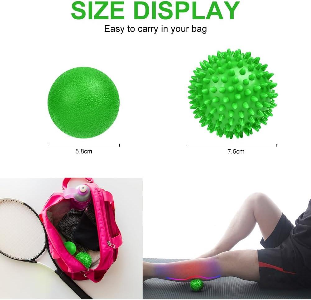 Uraqt Fascia Massage Balls Set - 2 Small Hedgehog Balls for Muscle ...