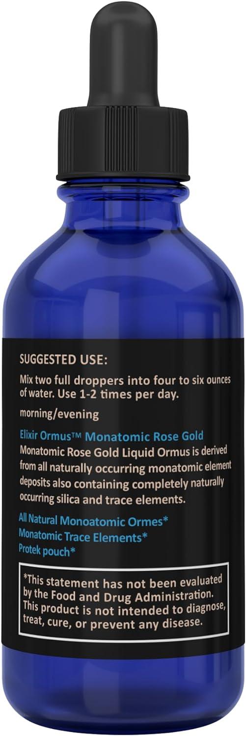 Elixir Pure Gold ORMUS Rose Gold Oil 4oz - 68 Trace Minerals - NO Salt ...
