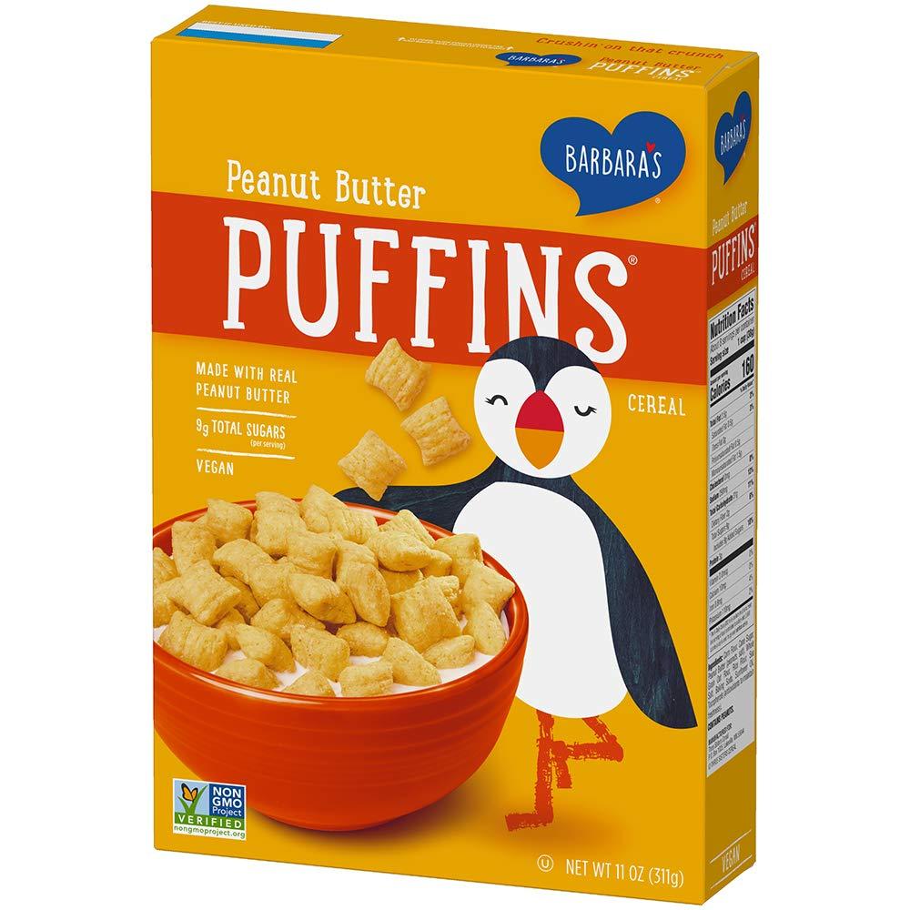 BARBARA'S Puffins Peanut Butter Cereal 11 Oz Box - Non-GMO, Vegan (Pack ...