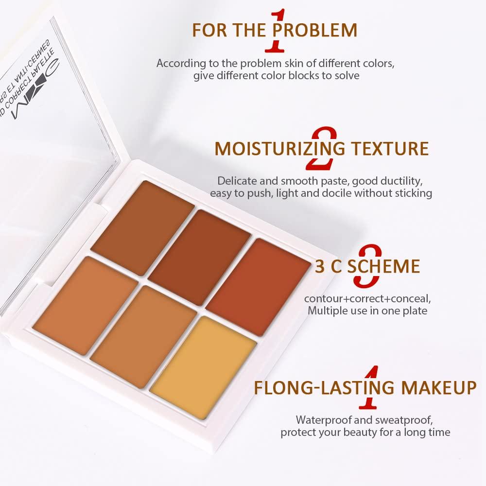 Waterproof Color Corrector Palette for Dark Circles, Red Marks & Scars ...