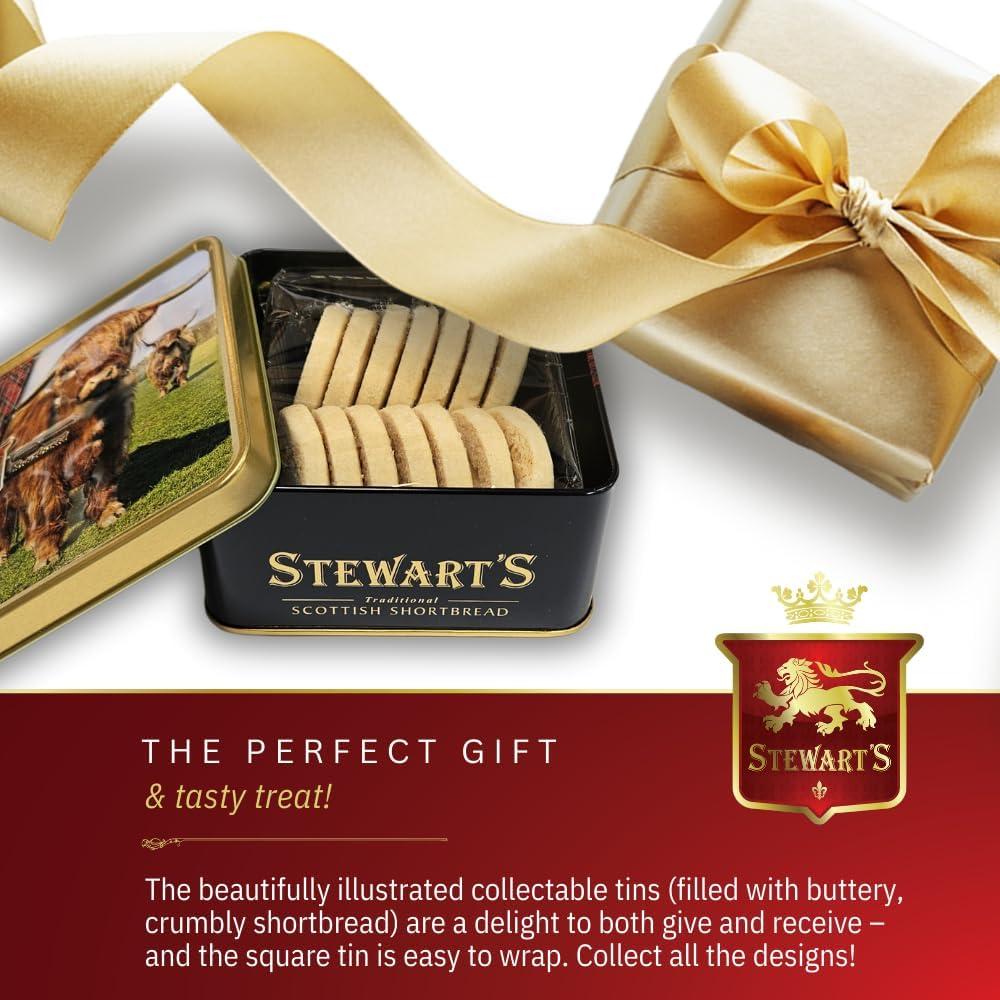 Stewart's - Highland Cow Shortbread Gifting Tin (125g) - Traditionally ...