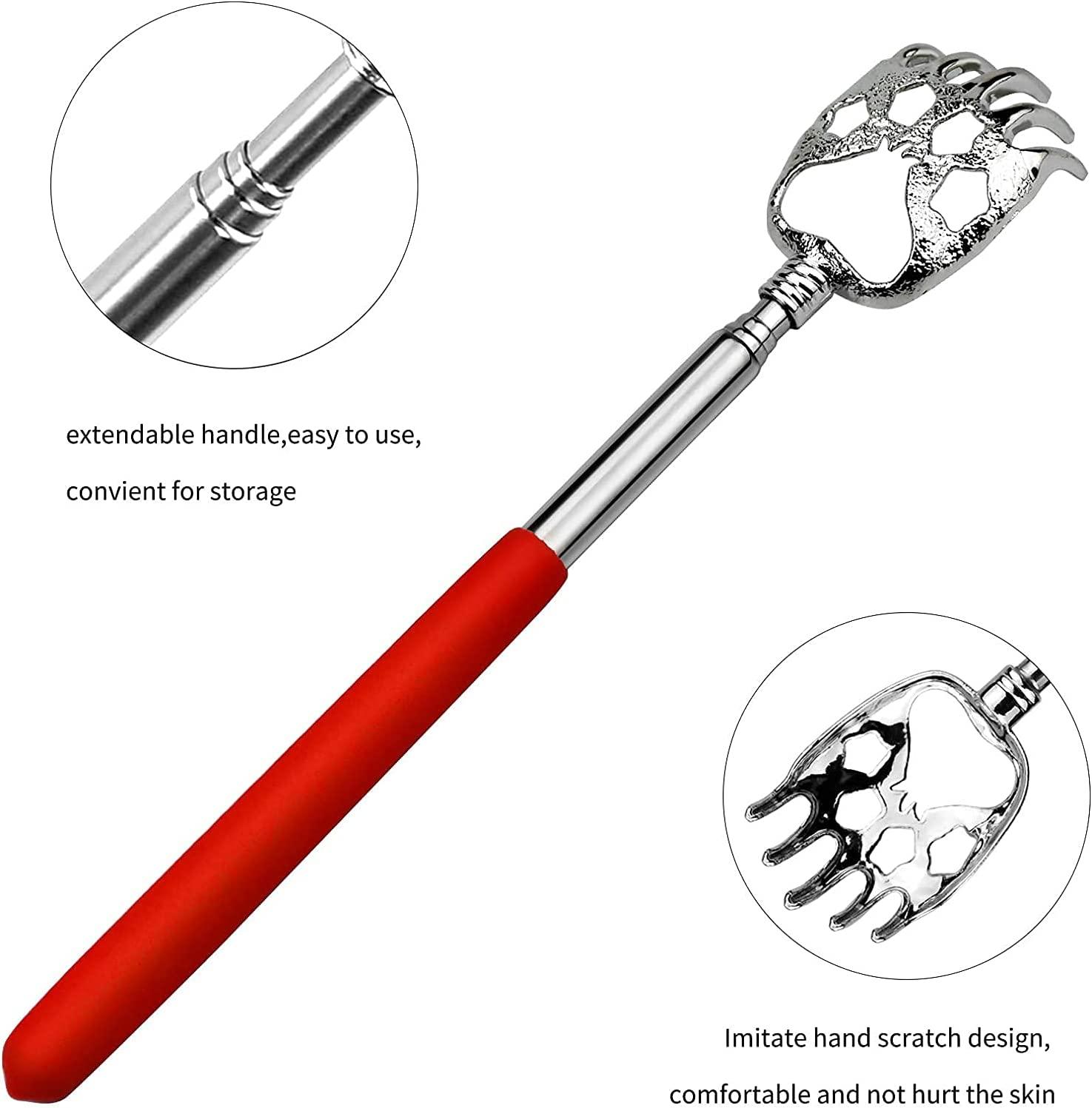 Portable Telescoping Bear Claw Back Scratcher Set 2 Pcs With Rubber