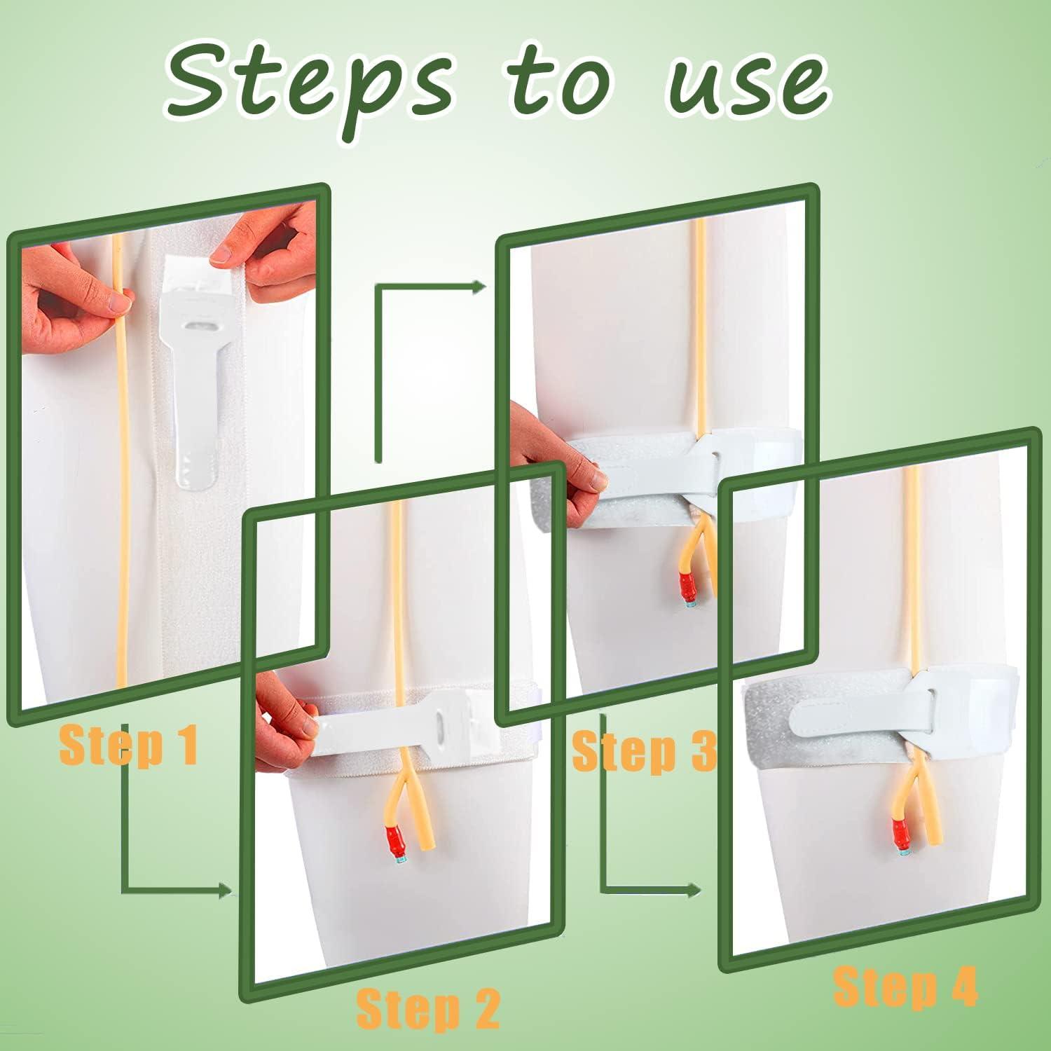 2 Piece Urine Bag Holder & Catheter Holder - Soft Elastic Design with ...