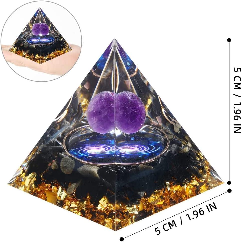 MXiiXM Orgone Pyramid: Handmade Amethyst & Obsidian Healing Crystal ...
