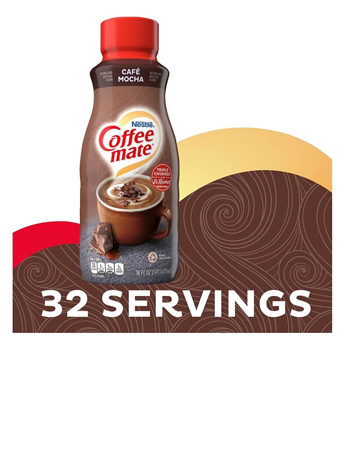 Coffee Creamer Bundle: 2x 16 fl oz Coffee-Mate Cafe Mocha Creamer ...