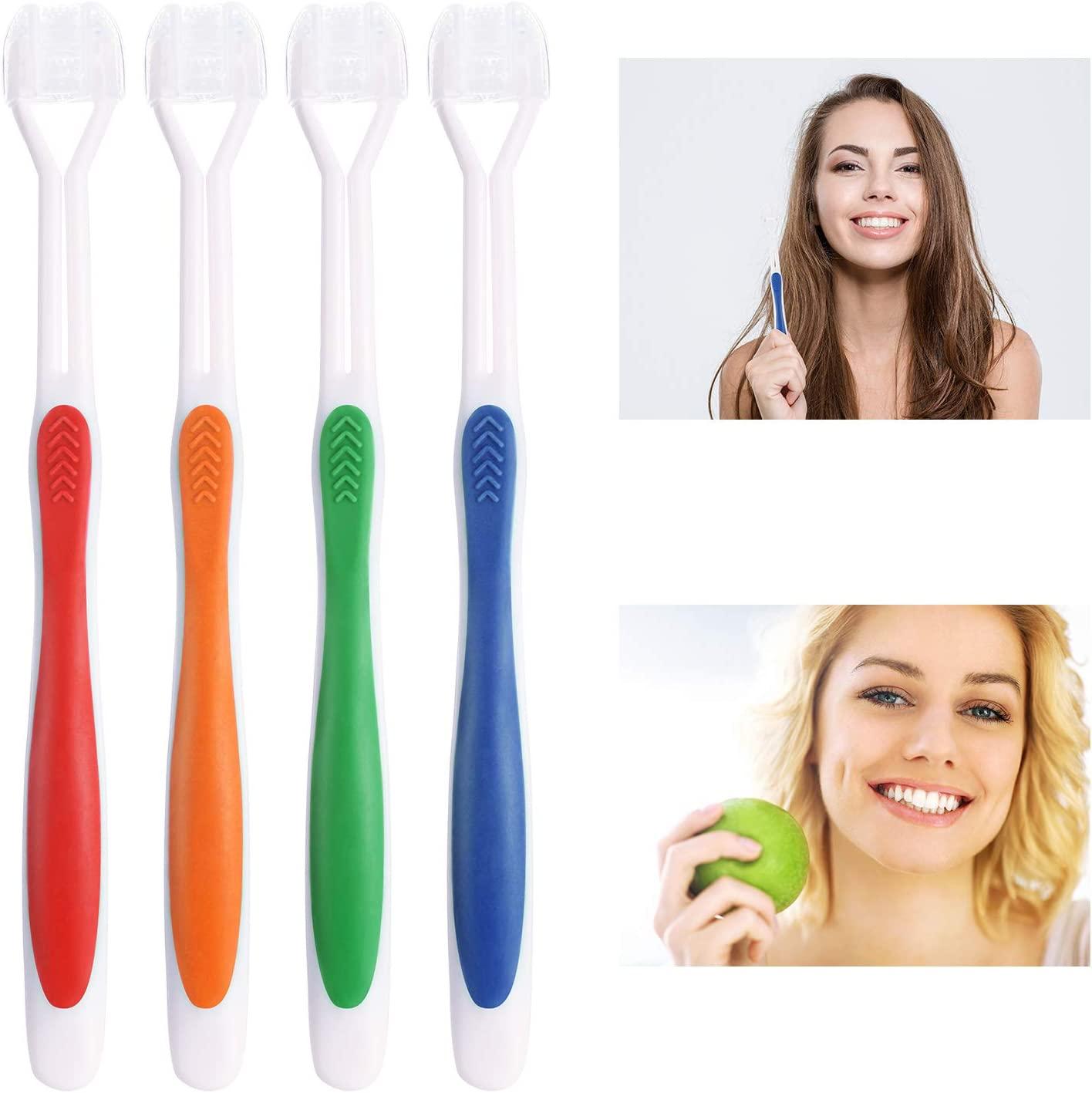 Autism Toothbrush - 8 Pieces Three Bristle Travel Toothbrush Set for ...