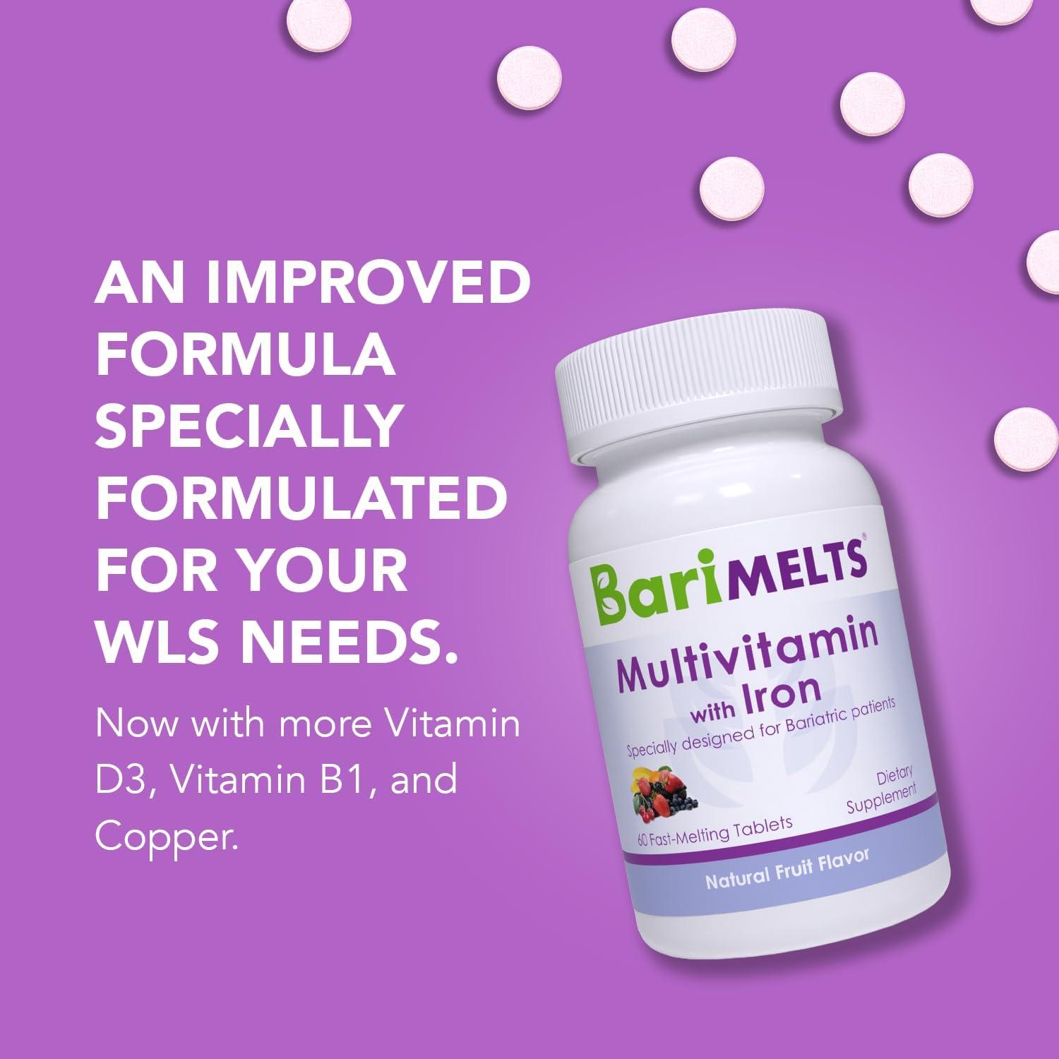 BariMelts Multivitamin with Iron - Fast Melting Bariatric Supplement ...