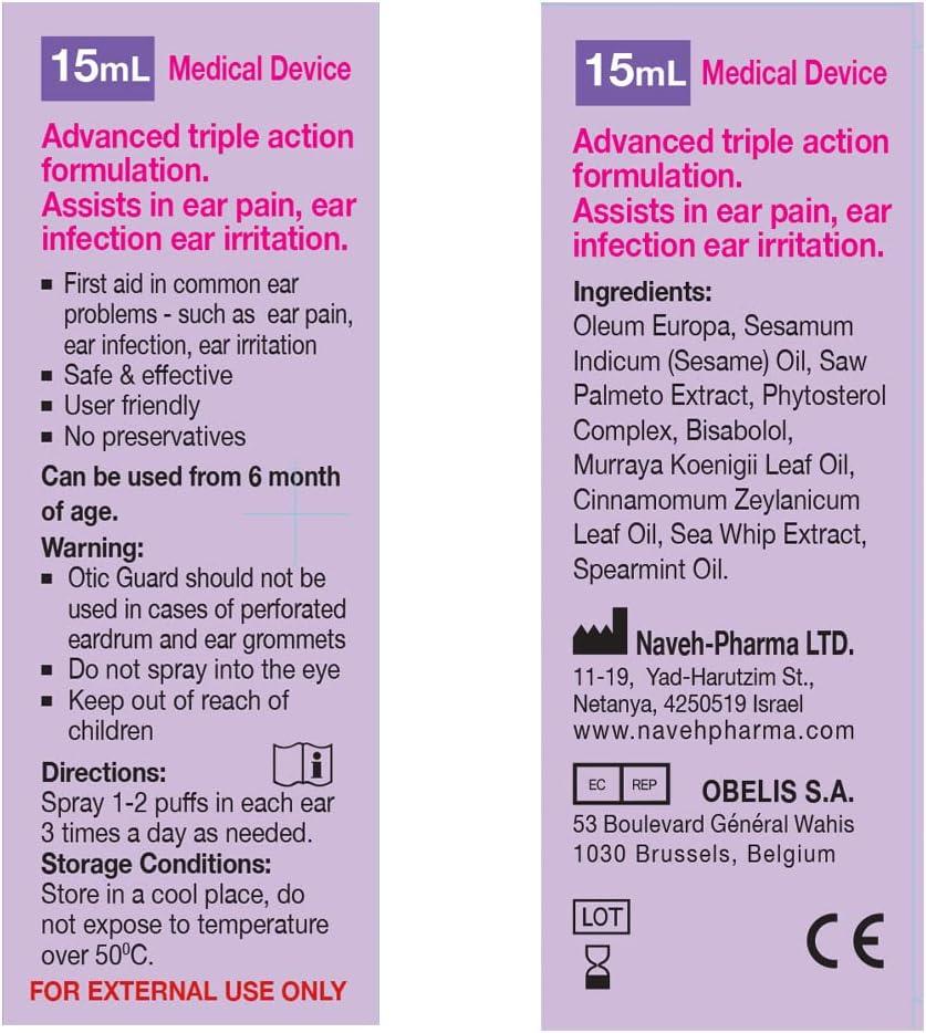 Naveh Pharma Earwax Removal Spray 1 Fl Oz + Otic Guard Baby Ear ...