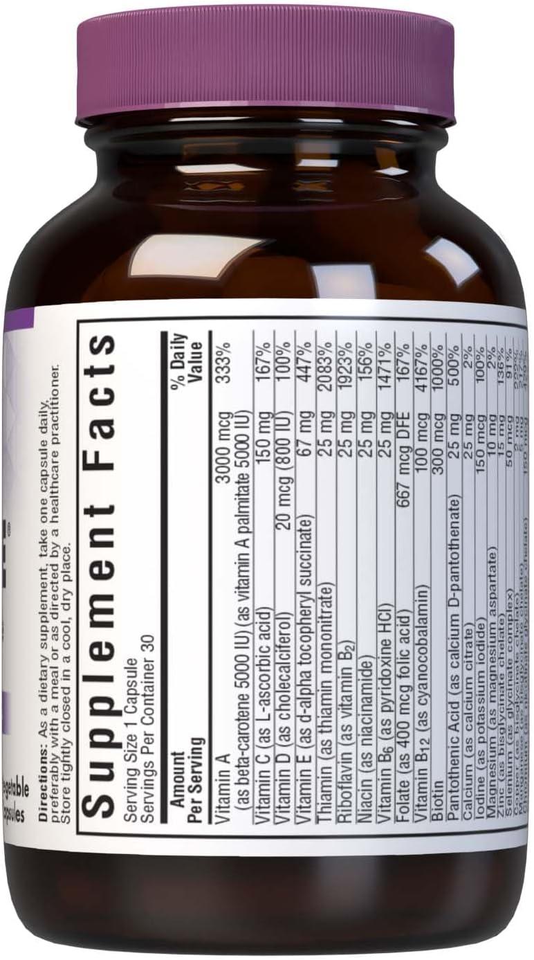 Bluebonnet Nutrition Multi One (Iron Free) Vegetable Capsules ...