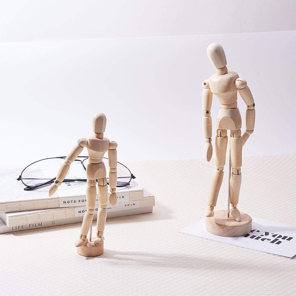 WANDIC Wooden Manikin Blockhead 4 Pcs - Medium Size Wood Artist Figure ...