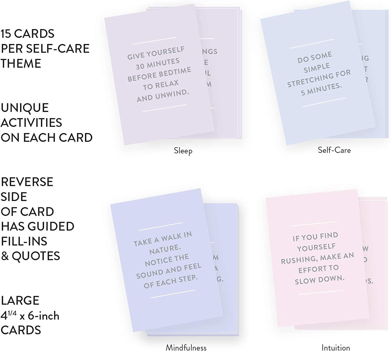 Eccolo Wellness in a Box - 60 Self-Care Positive Affirmation Cards for ...