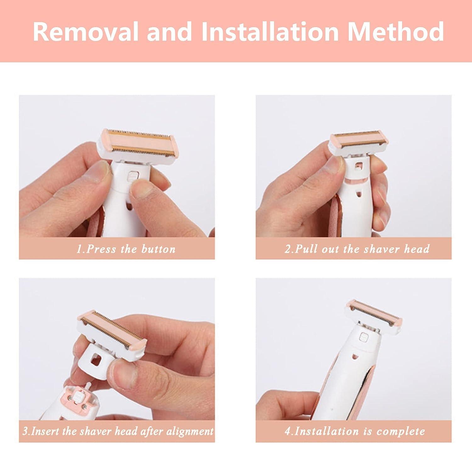 Women Shaver Replacement Heads 6PCS Set - Rechargeable Body Shaver ...