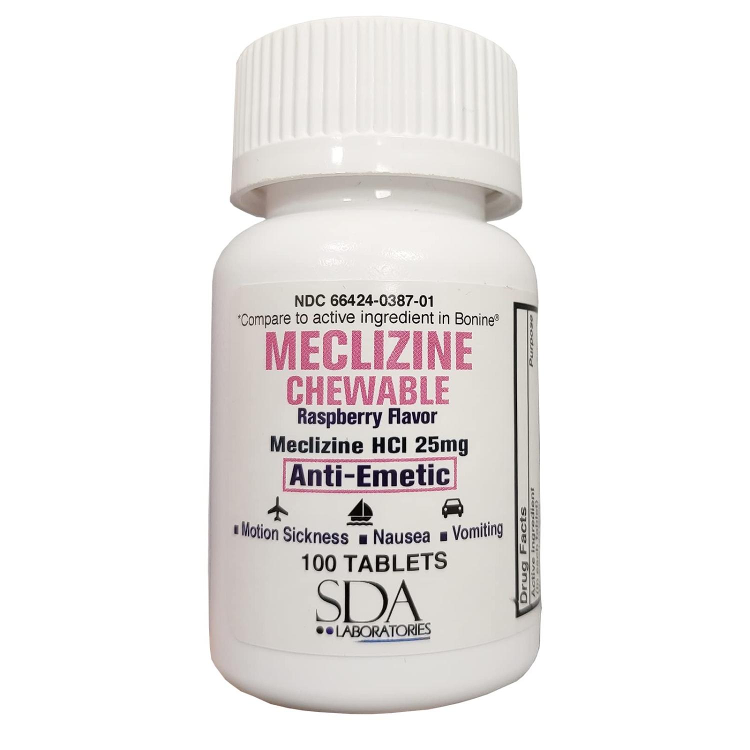SDA Laboratories Meclizine Chewable Tablets 25mg - 100 Count | Buy Now ...