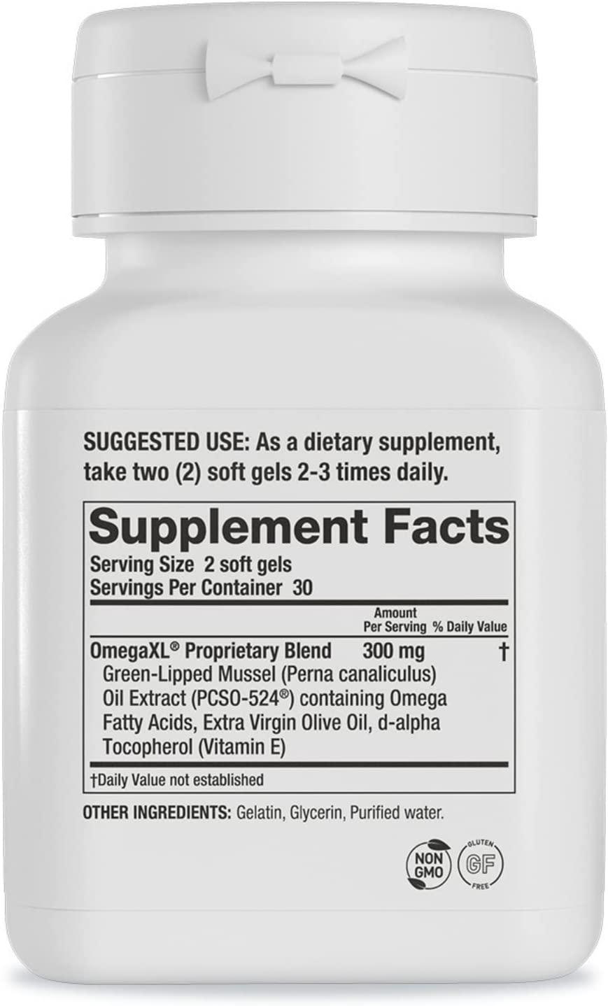 OmegaXL Green Lipped Mussel New Zealand Joint Pain Relief Supplement ...