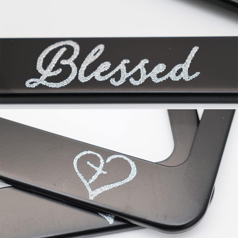 CHLSD Bling Blessed Cross & Heart Christian License Plate Frame - 2 ...