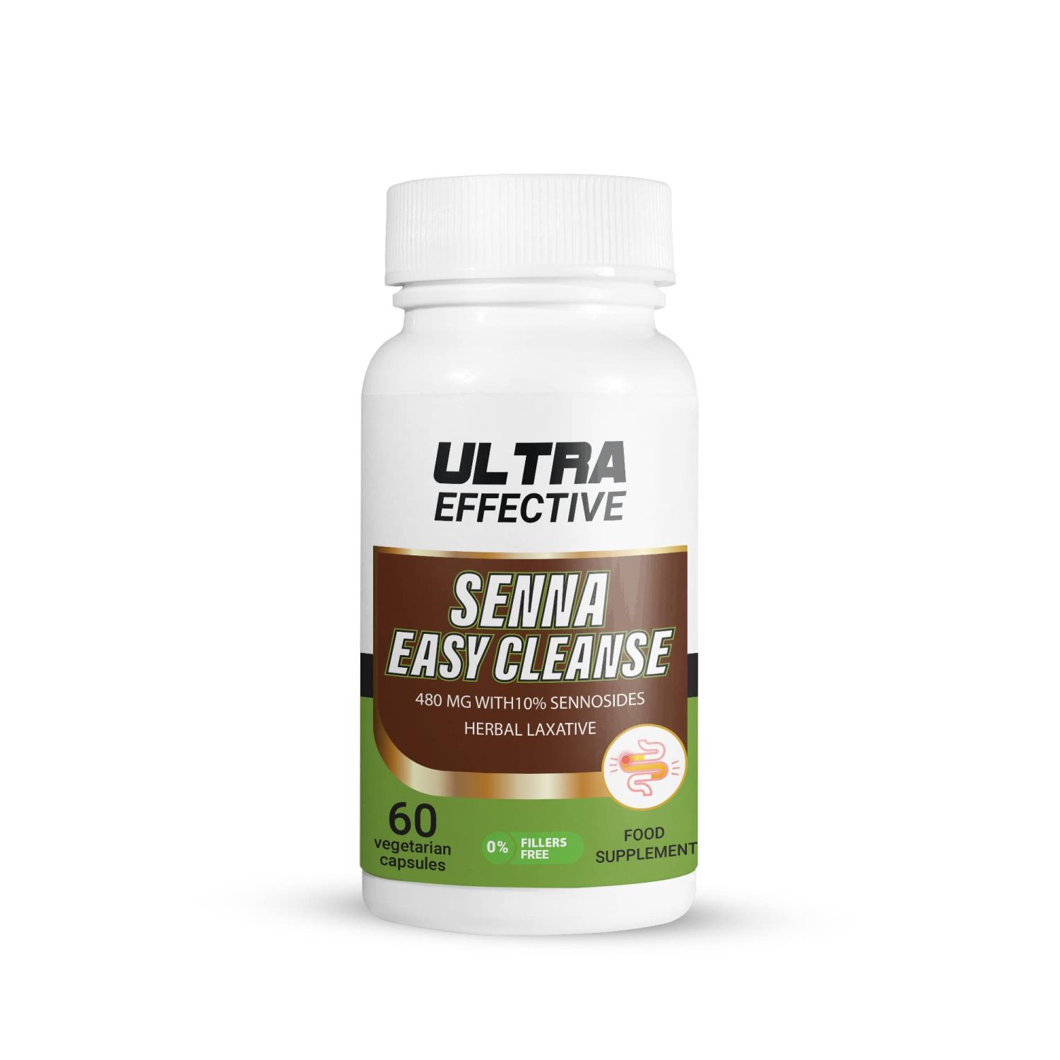Senna Easy Cleanse Herbal Laxative 480mg 60 Veg Caps - Ultra Effective ...