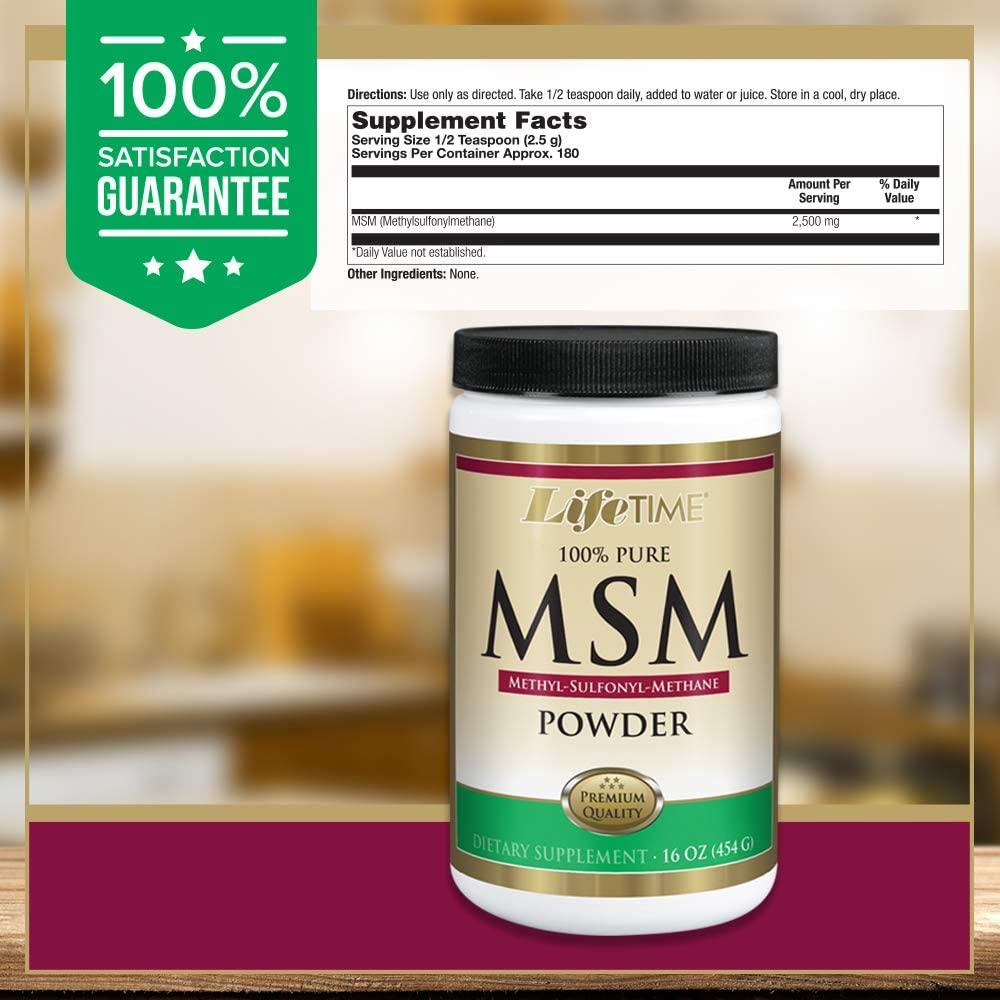 Pure MSM Powder 2500mg | Supports Healthy Joints & Skin | 16 oz 180 ...