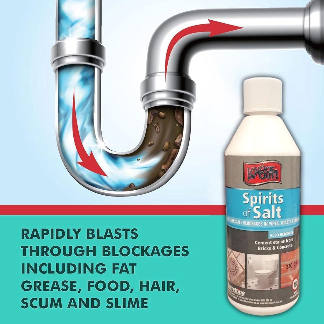 Housold 500ml Traditional Spirits of Salts Multi-purpose Drain & Toilet ...