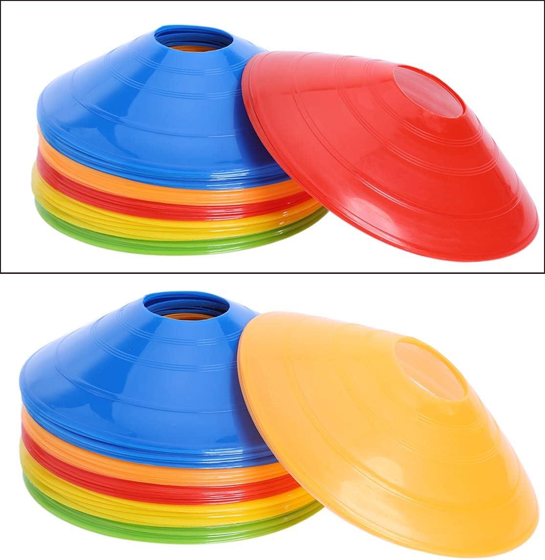 25 Pcs Pro Disc Cones - 5 Colors Agility Soccer Cones with Carry Bag ...
