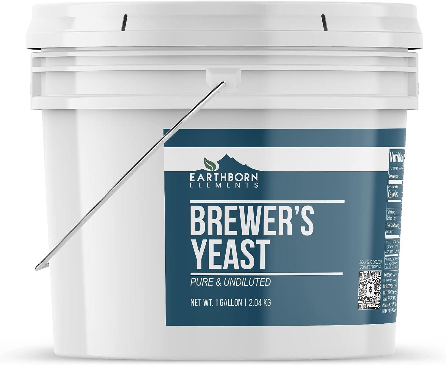 Earthborn Elements Brewers Yeast 1 Gallon Bucket - Pure & Undiluted Inactive Yeast 72 oz