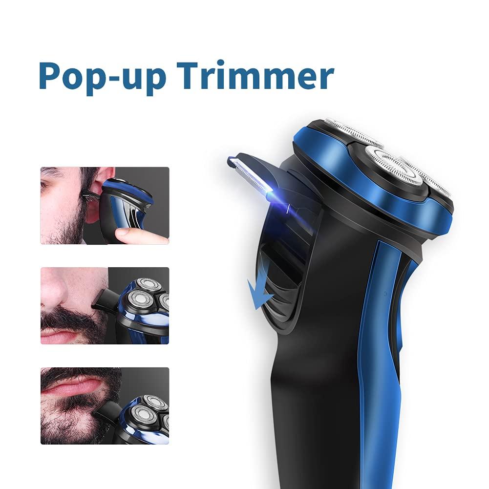 Electric Razor for Men Rotary Shaver Pop-up Beard Trimmer with LCD ...