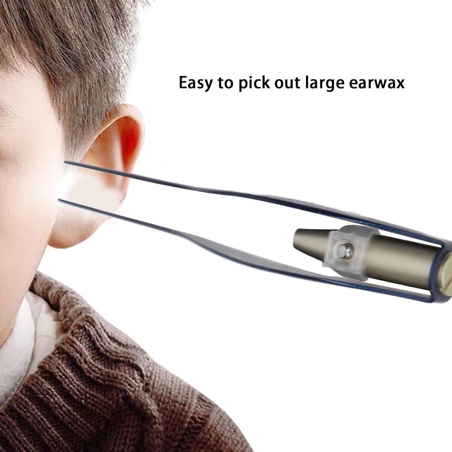Stainless Steel LED Light Ear Pick & Tweezers Kit for Safe Home Earwax ...