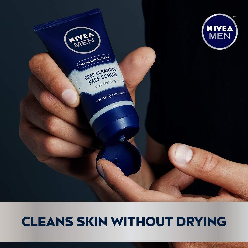 NIVEA MEN Maximum Hydration Deep Cleaning Face Scrub With Aloe Vera - 3 ...