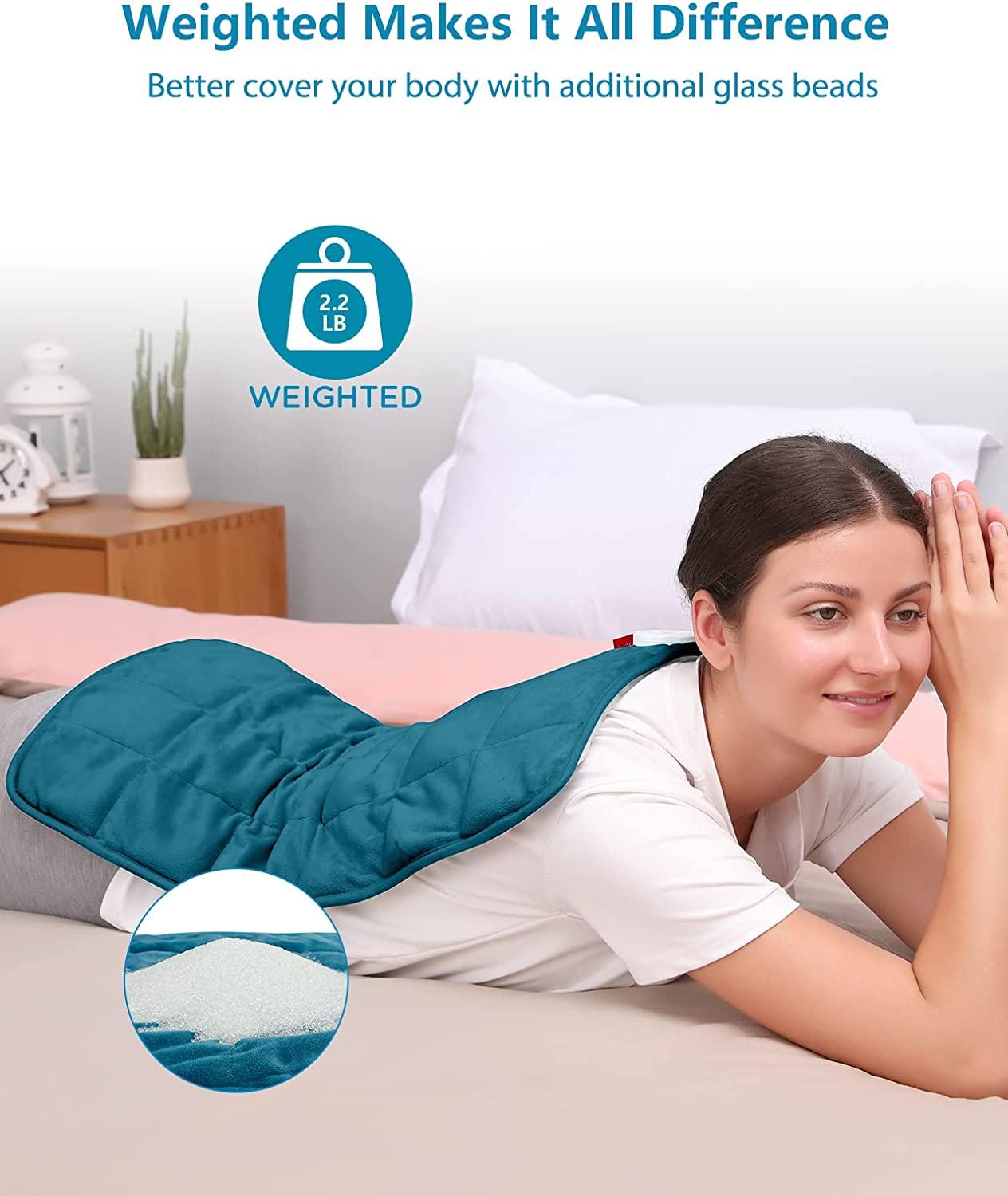 Comfytemp 2.2lb Full Weighted Heating Pad for Back Pain & Cramps Relief ...