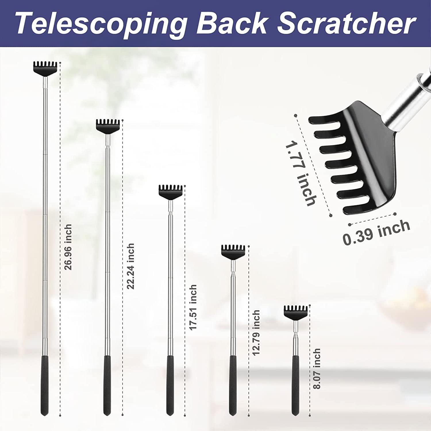 Extendable Telescoping Back Scratcher Metal Set - 2 Pack Black ...