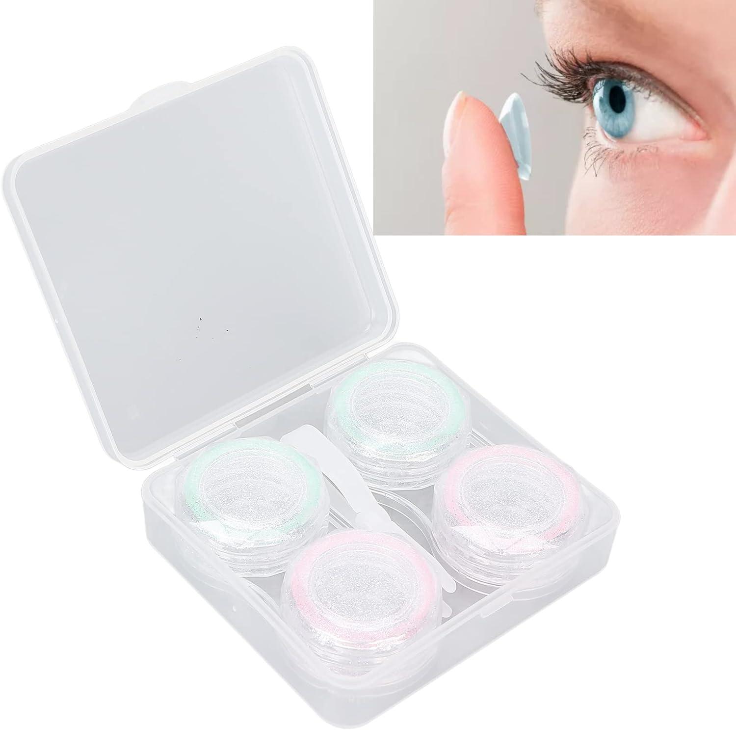 NATUDECO Contact Lens Storage Container Kit - 2 Sparkles Boxes with ...