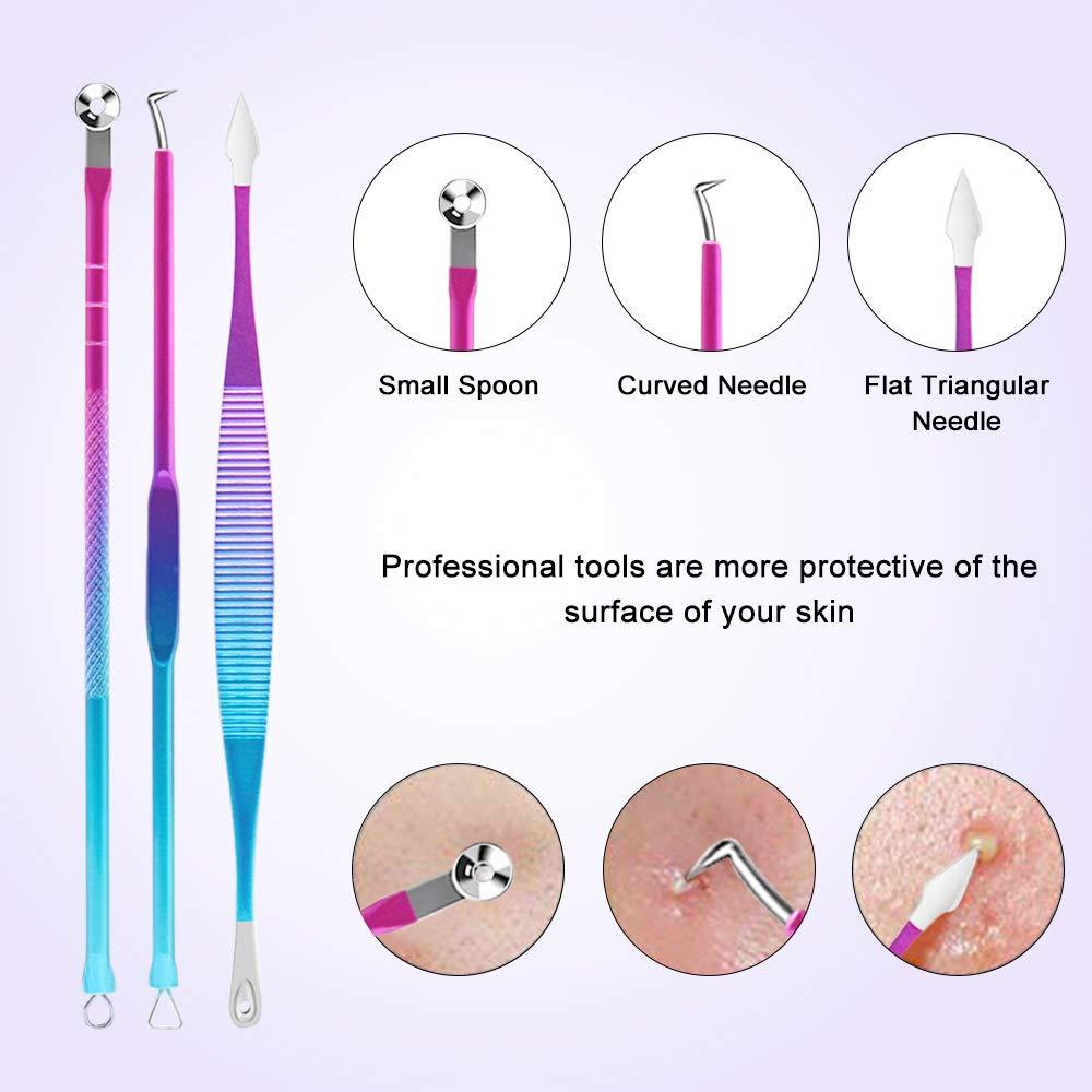 Professional Blackhead Remover Tool Kit - 10 Pcs Pimple Popper Set for ...