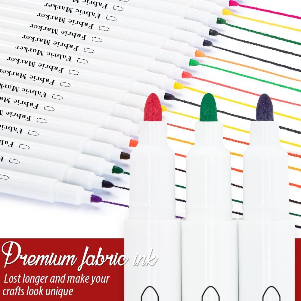 Fabric Markers Set of 30 Colors - Permanent Fabric Marker Pens for T ...