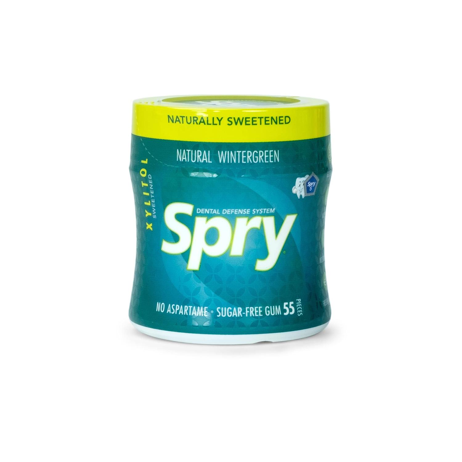 Spry Fresh Natural Xylitol Chewing Gum - Sugar Free Wintergreen, 55 ...