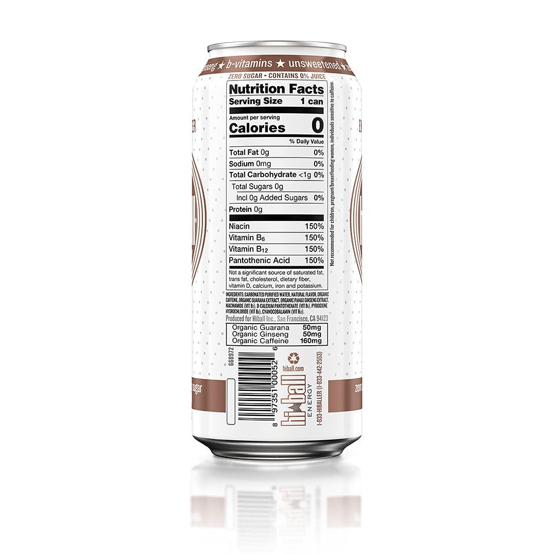 Hiball Energy Seltzer Water - Caffeinated Sparkling Water, Organic Caffeine, Zero Calorie, Sugar ...
