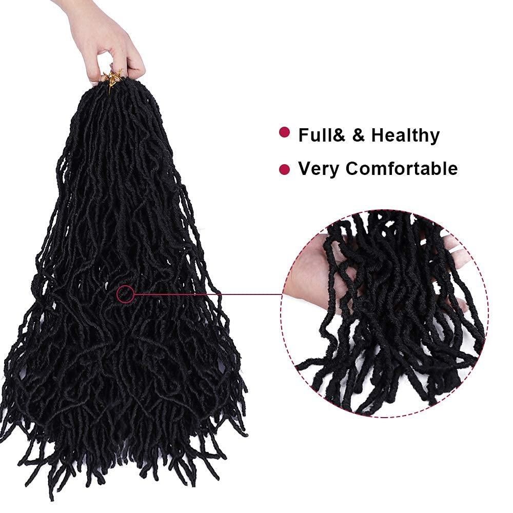 MEDO 7Packs New Faux Locs 24 Inch Crochet Hair Soft Locs Curly Wavy Pre ...