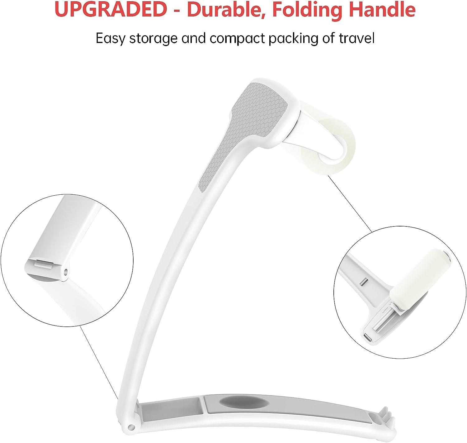 Folding Long Handle Lotion Applicator for Back, Feet & Body - 2 Foam ...