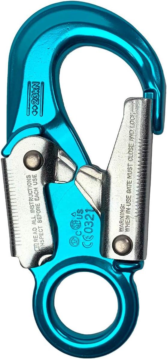 ProClimb Aluminum Double Lock Captive Eye Forged Snap Hook 27kN Aqua ...