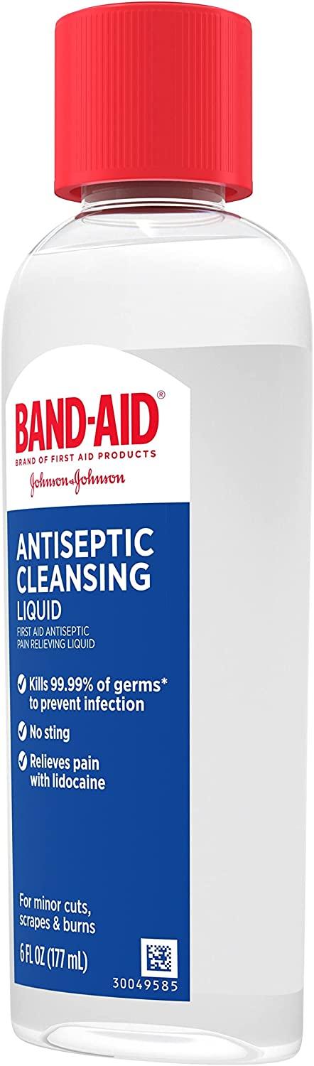 Band-Aid Antiseptic Cleansing Liquid 6 fl. oz - Relieves Pain, Kills ...