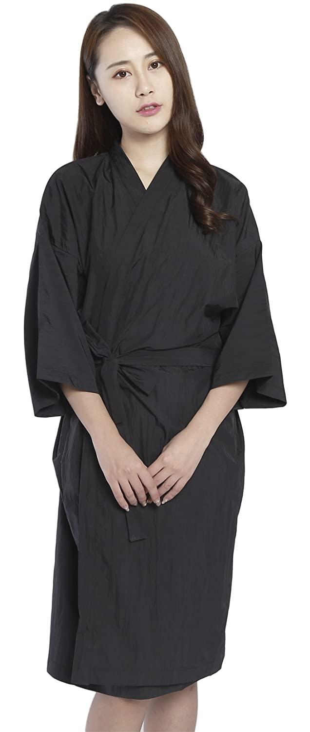 Kimono Style Salon Client Gown - 43 Inch Long (Black) | Hair Salon Smocks Capes | Buy Now with ...