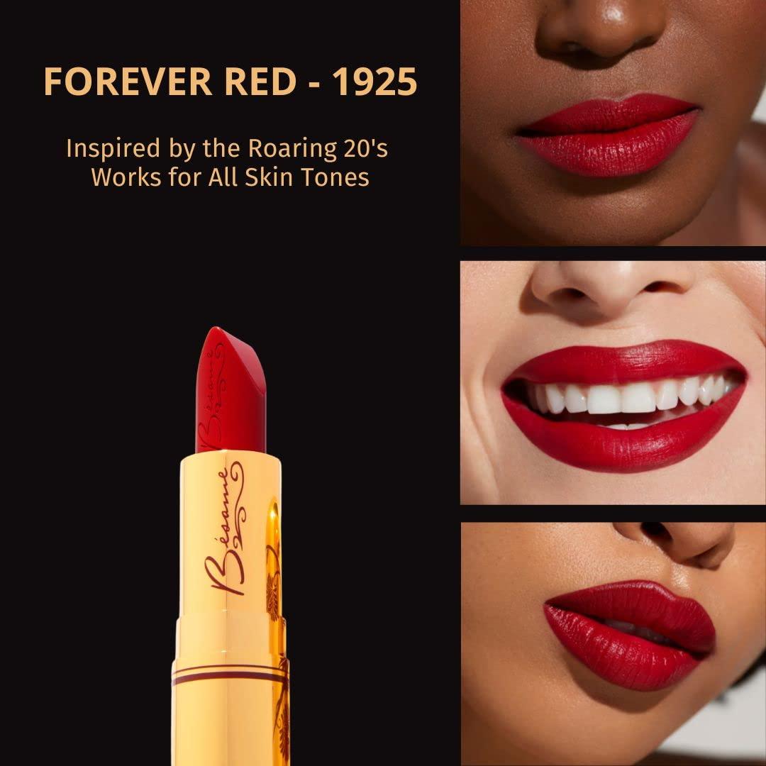 BESAME Forever Red Lipstick - 1925 | Classic Long Lasting Color for All ...