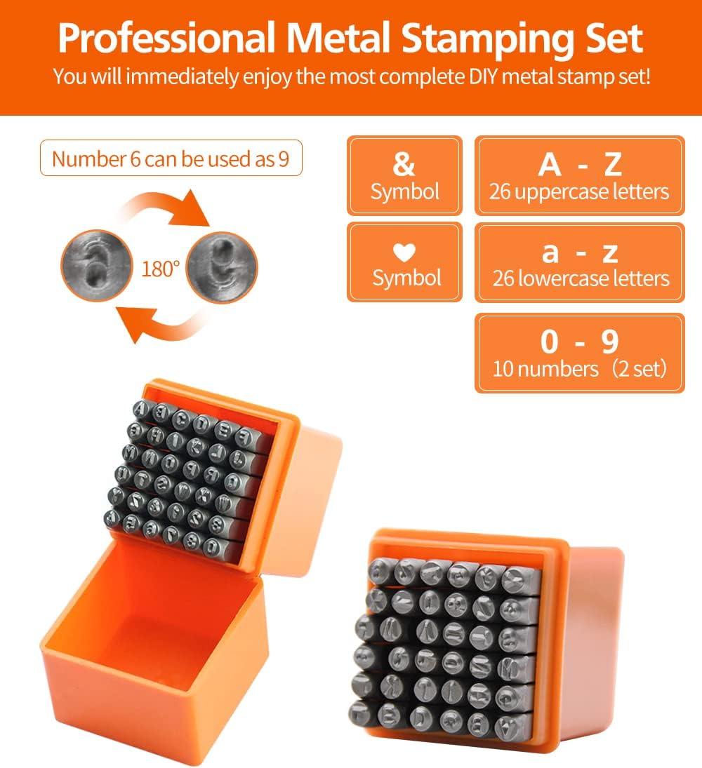 Complete Metal Stamping Kit with 74pcs Artistic Font Letters & Numbers ...