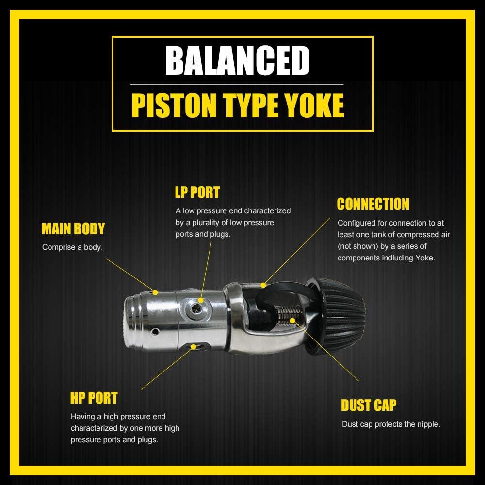 HPDAVV Diving Tank Cylinder - Re-Breather Valve, 7/8-14UNF Thread, G5/8 ...